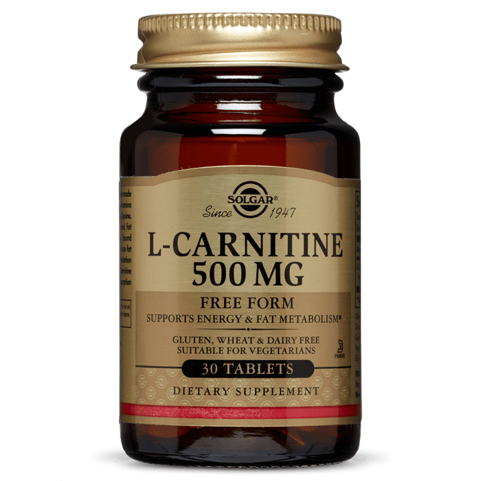 Solgar L-Carnitine 500mg, 30 Tablets | Bwell Pharmacy