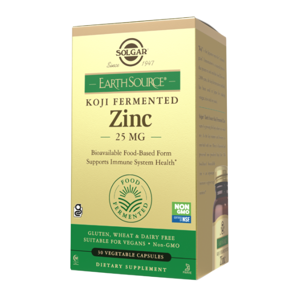 Solgar Earth Source Koji Fermented Zinc 25mg, 30 capsules | Bwell Pharmacy